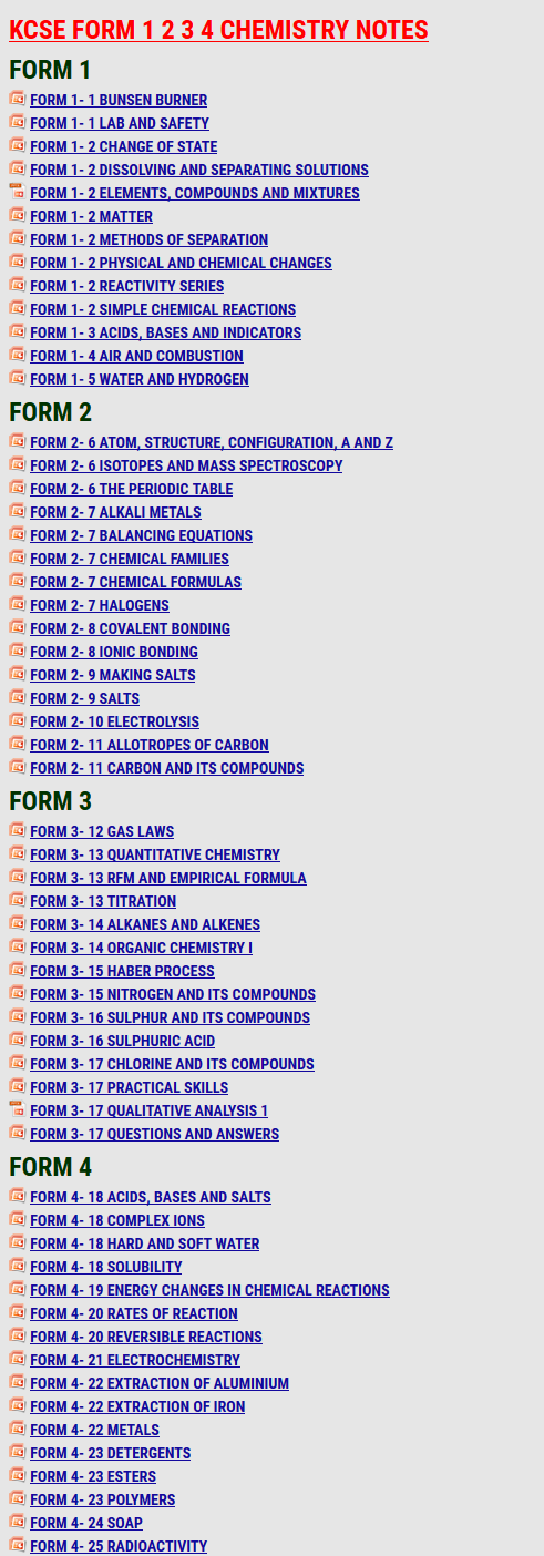 KCSE CHEMISTRY NOTES – KCSE ONLINE