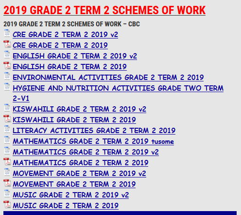 2019 GRADE 2 TERM 2 SCHEMES OF WORK – KCSE ONLINE