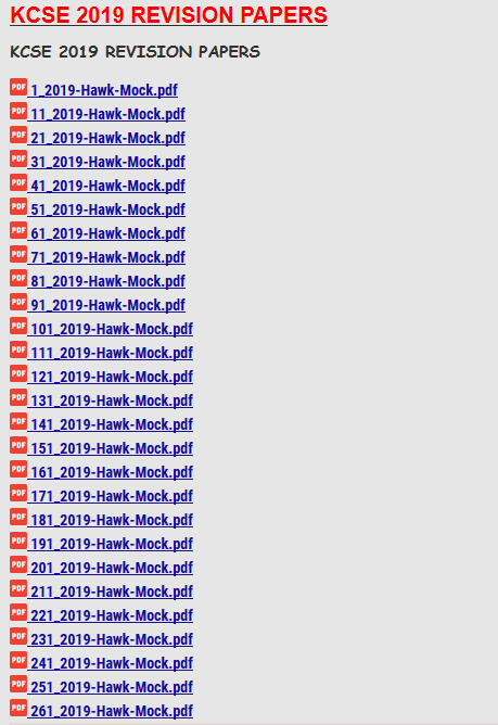 KCSE REVISION PAPERS 2019 – KCSE ONLINE