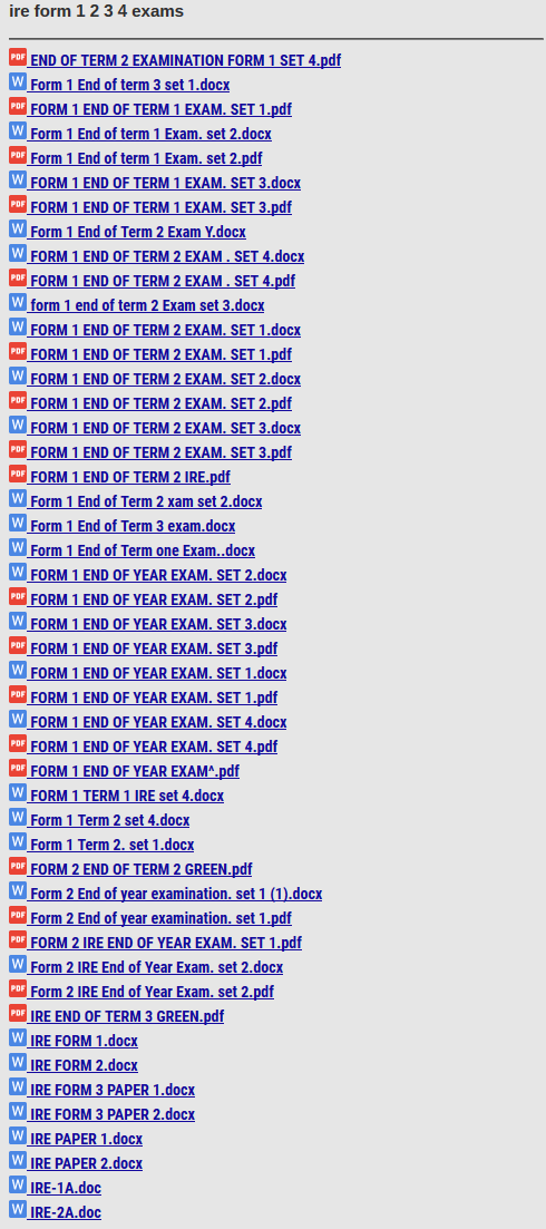 IRE KCSE PAST PAPERS PDF – KCSE ONLINE