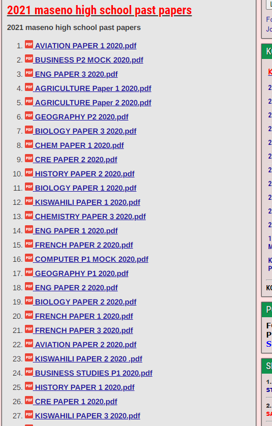 2021 maseno high school examinations – KCSE ONLINE