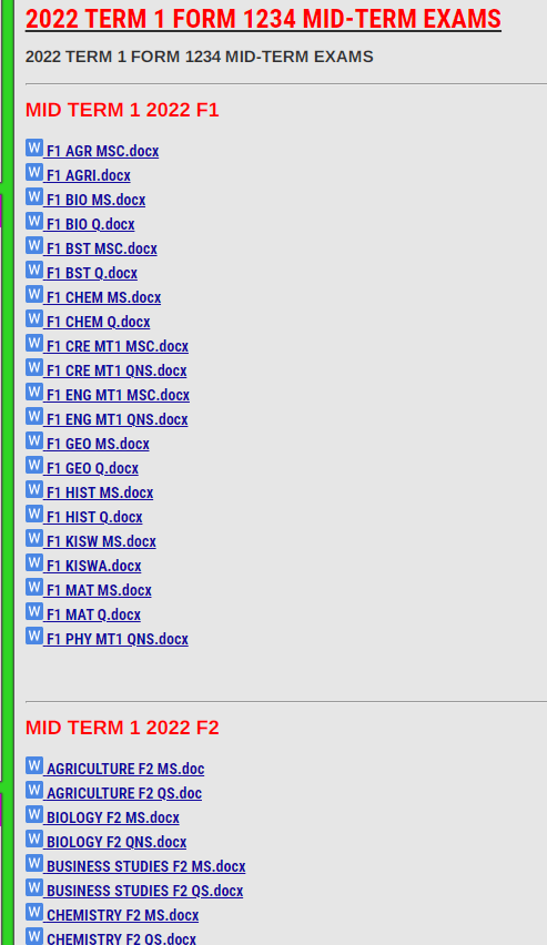 2022 TERM 1 FORM 1234 MID-TERM EXAMS – KCSE ONLINE