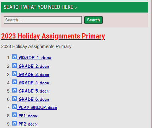 Holiday Assignments Primary 2023 – KCSE ONLINE